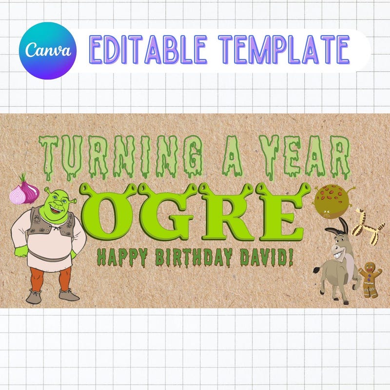 Shrek Birthday Banner - Etsy