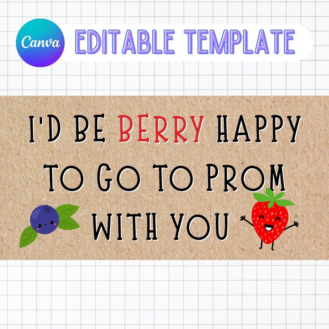 Editable Promposal Homecoming HOCO Banner Template | Custom Name, Kraft ...