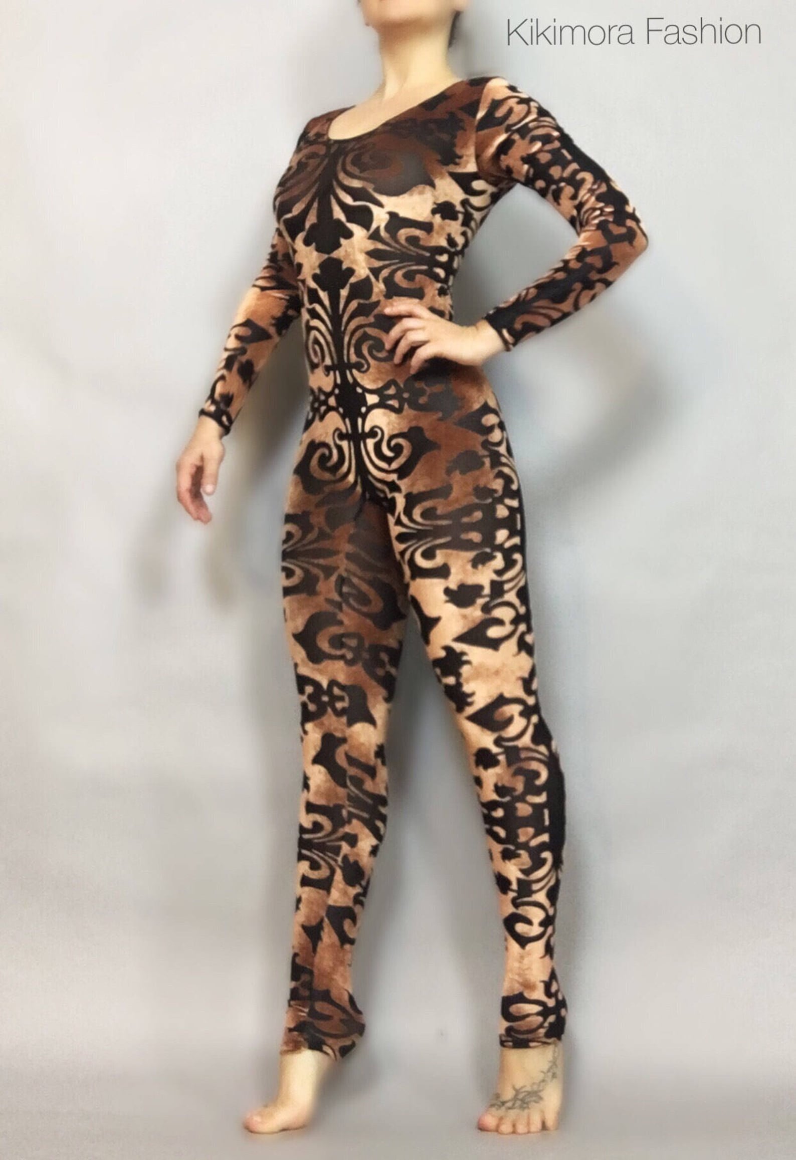 Sheer Catsuit Gymnastic Unitard Circus Costume Bodysuit for - Etsy