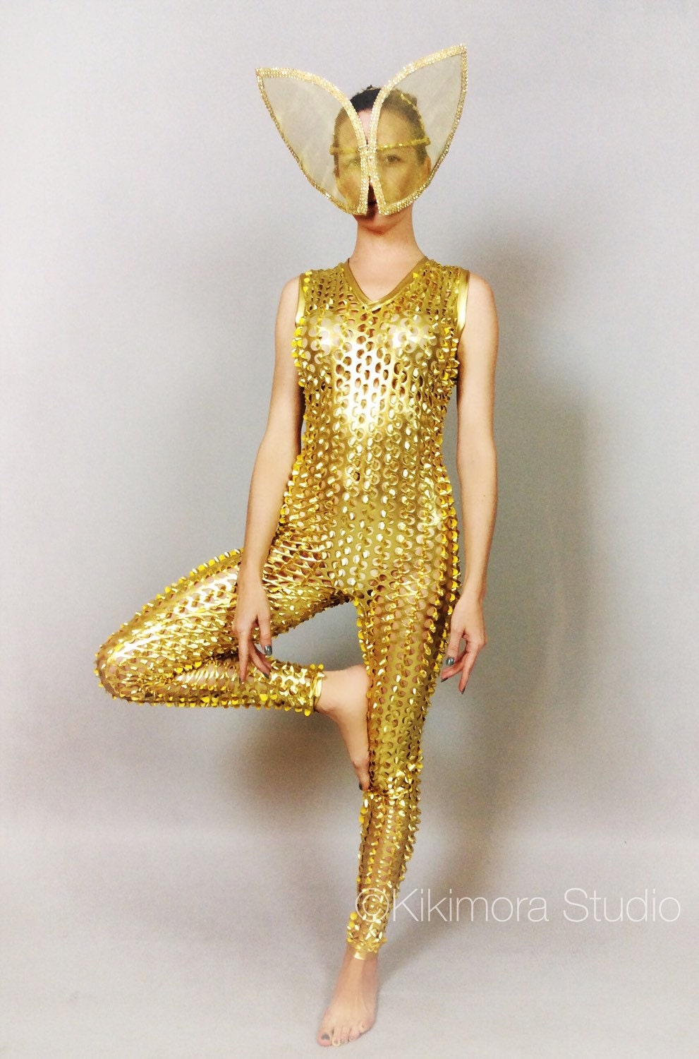Gold Bodysuit Costume Woman Outfit Circus Dance Etsy