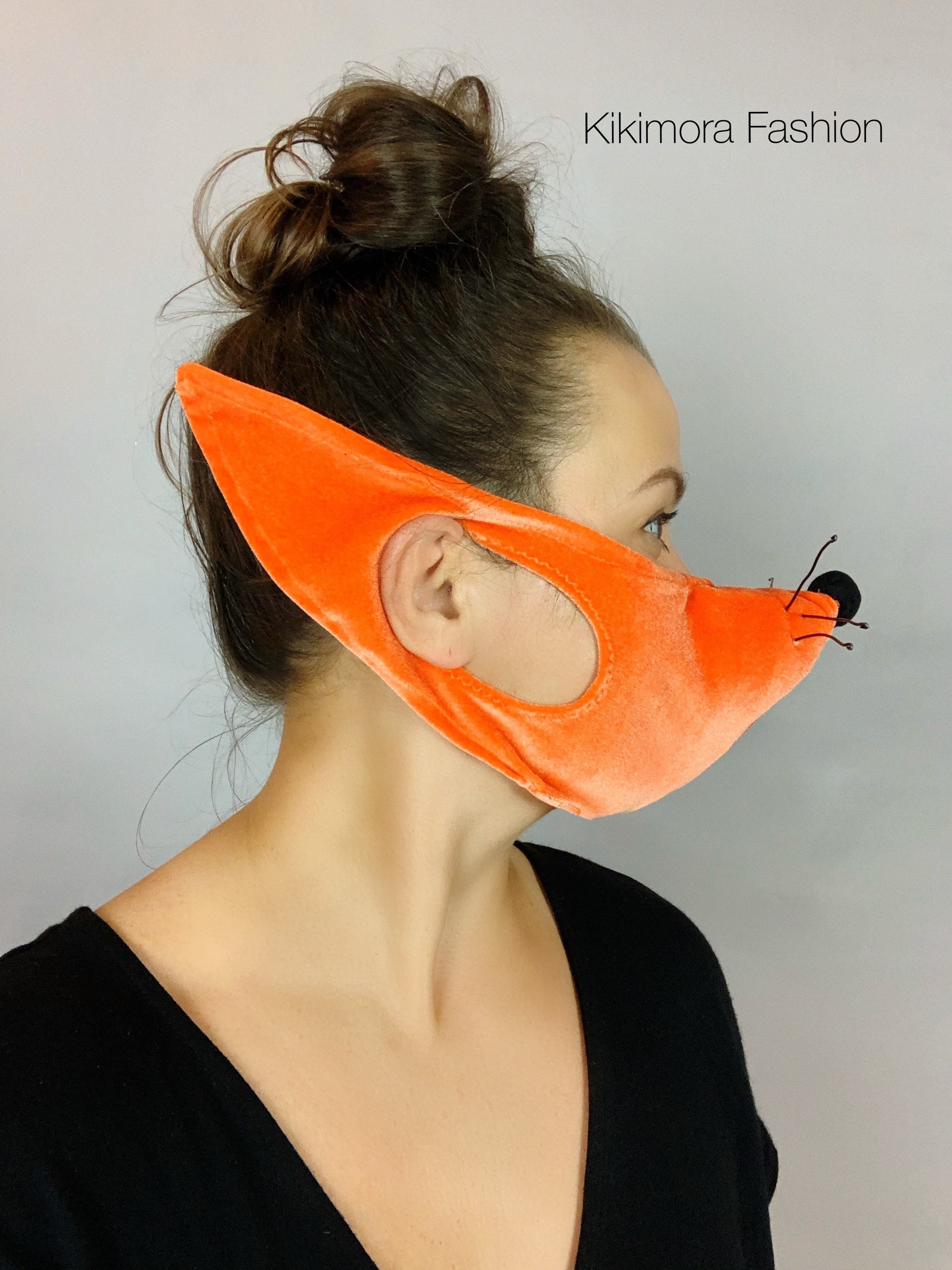 Fox Face mask.Beautiful reusable face mask Fox costume | Etsy