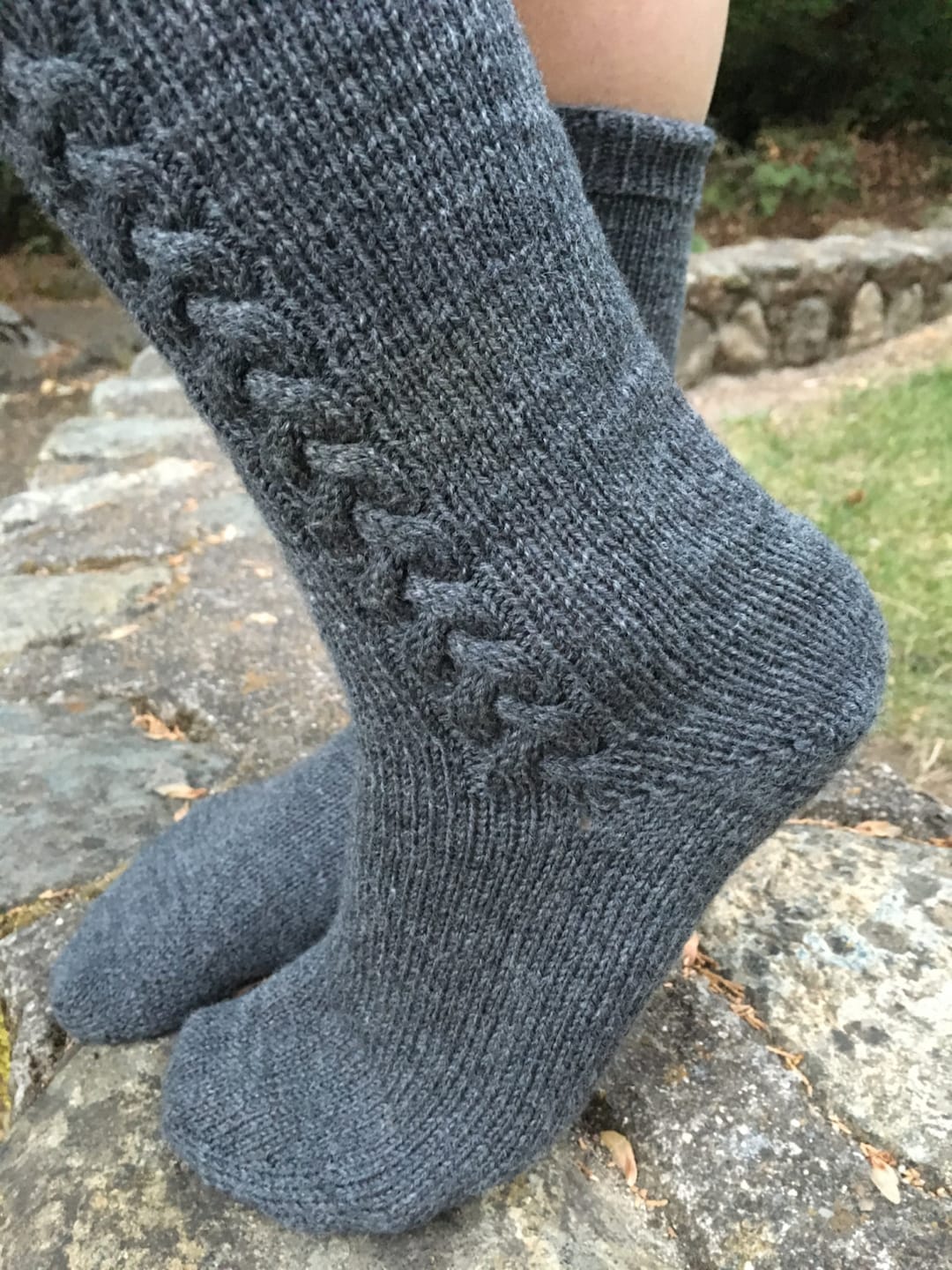Braided Toe-up Socks: A Knitting Patter - Etsy