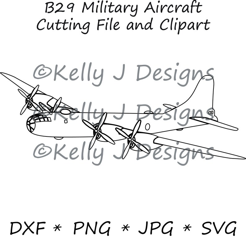 B-29 Superfortress Military Aircraft Cutting File and Clipart Files, B ...