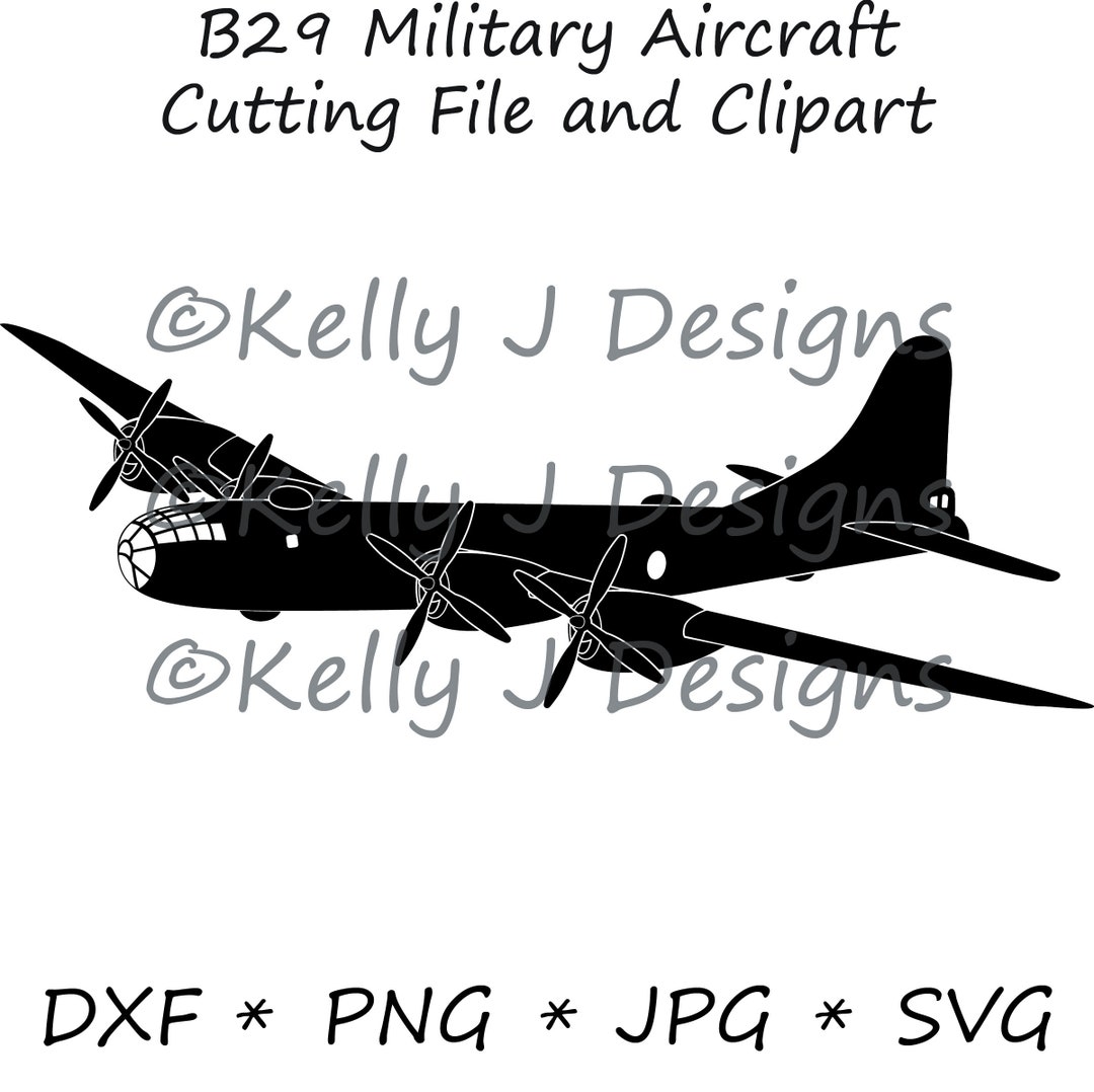 B-29 Superfortress Military Aircraft Cutting File and Clipart Files, B ...