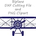 Biplane DXF Cutting File and PNG Clipart File - Etsy