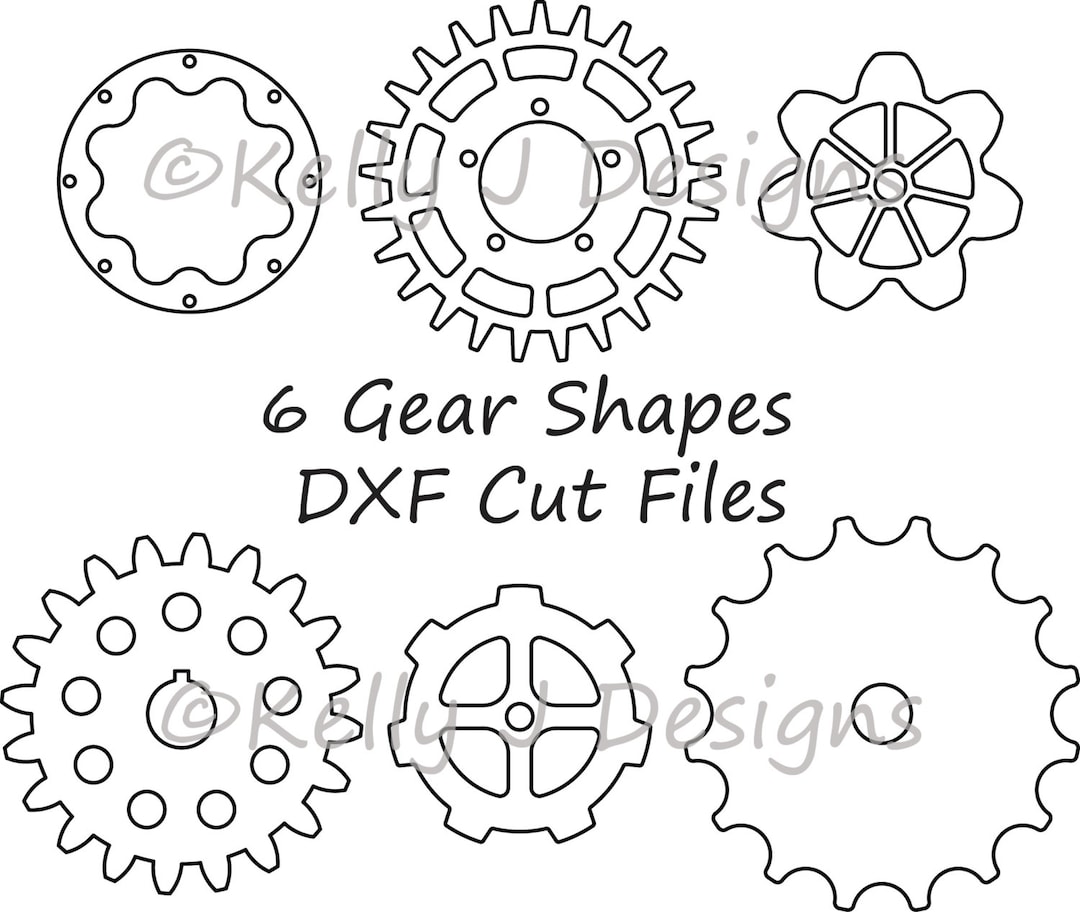 Gear Cut File, Gear DXF, Includes 6 Gear Shapes - Etsy