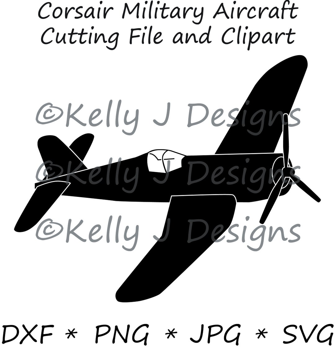 Corsair Plane Military Aircraft Cutting File and Clipart Files, Corsair ...