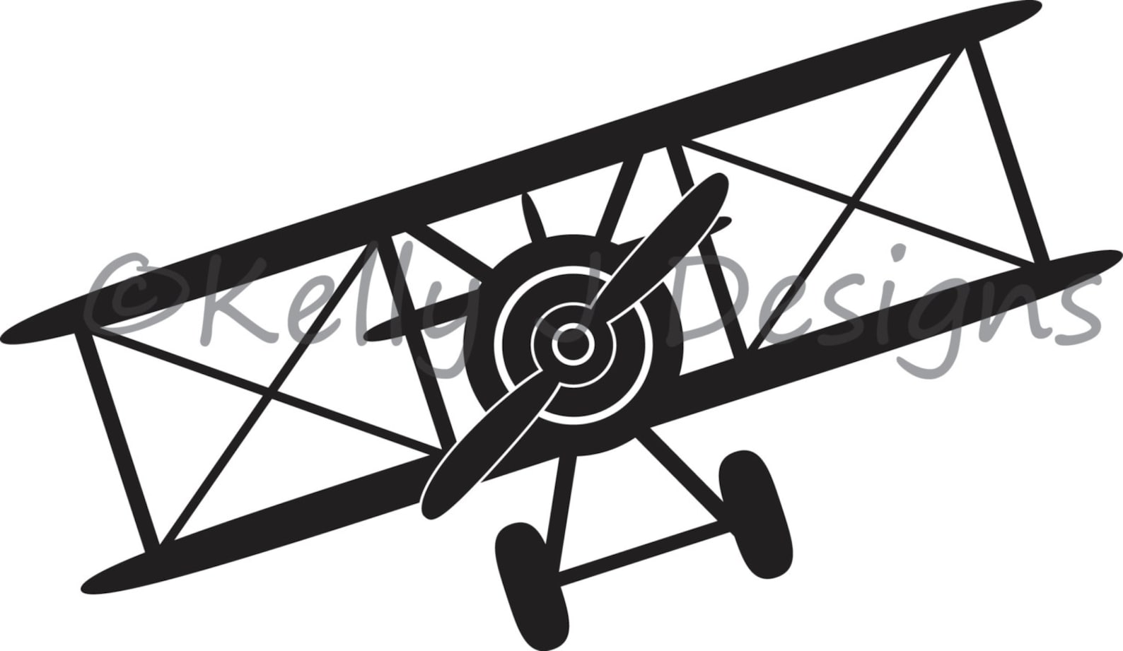 Biplane DXF Cutting File and PNG Clipart File | Etsy