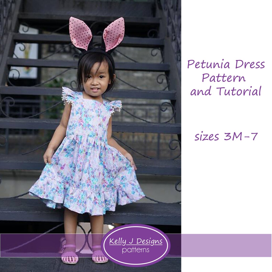 Petunia Dress Pattern Girls' Dress PDF Sewing Fabric | Etsy
