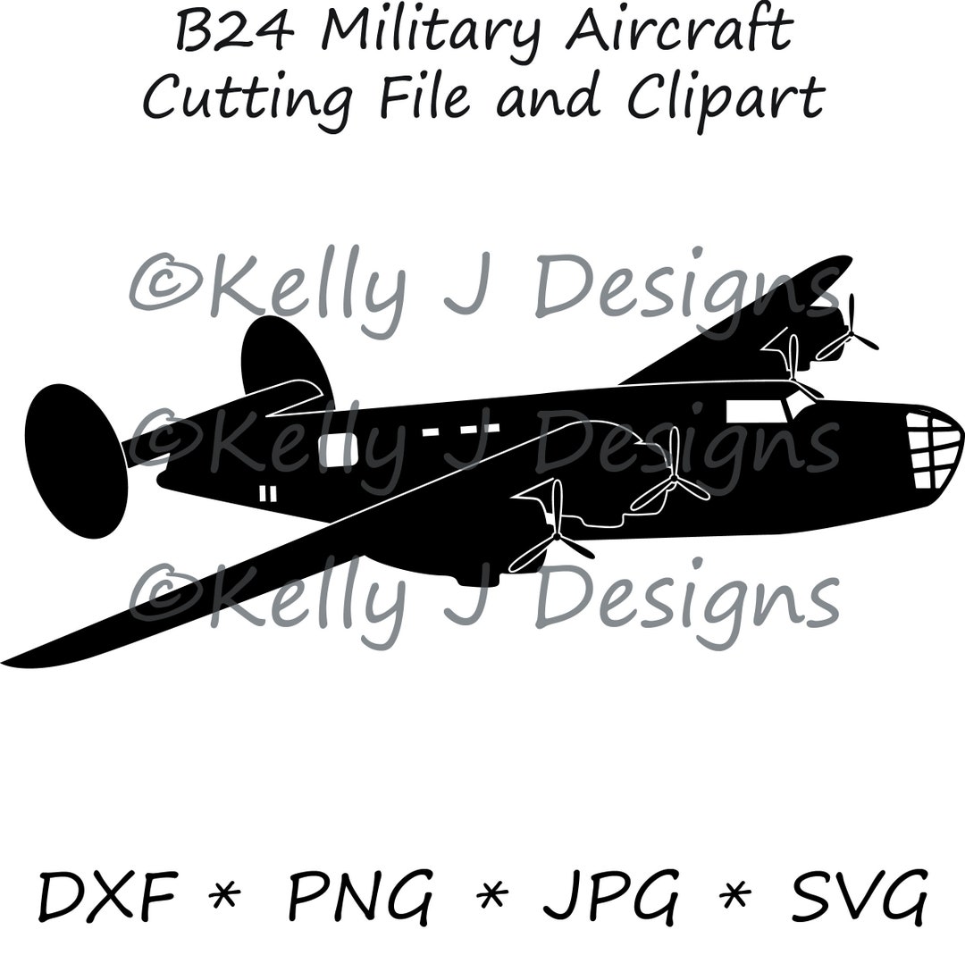 B-24 Liberator Military Aircraft Cutting File and Clipart Files, B-24 ...