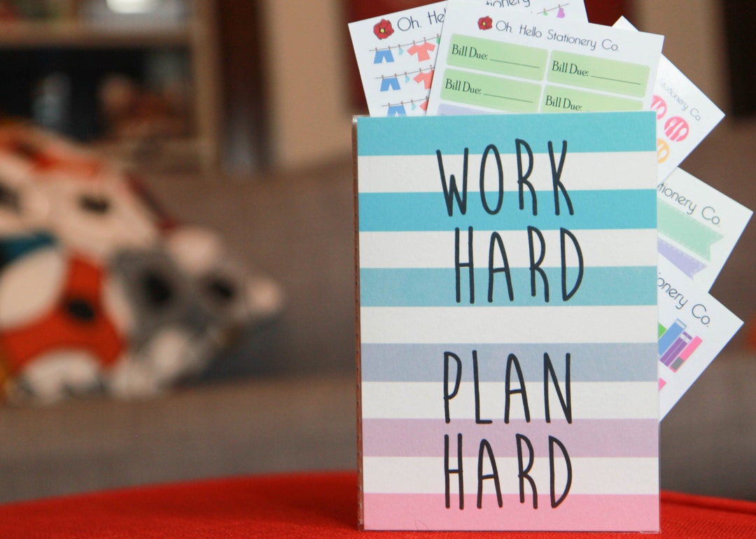 Work Hard Plan Hard Sticker Organizer - Etsy