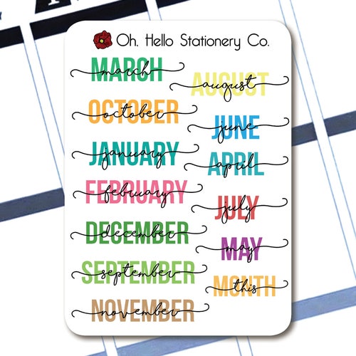 Planner Stickers Bullet Journal Months of the Year L2 | Etsy