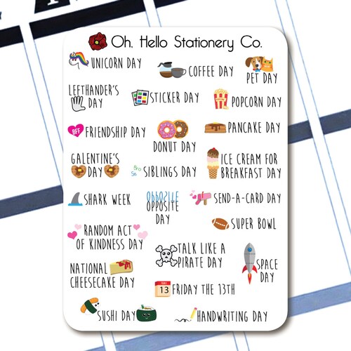 40 Holiday Celebration Stickers Planner Stickers for Erin - Etsy