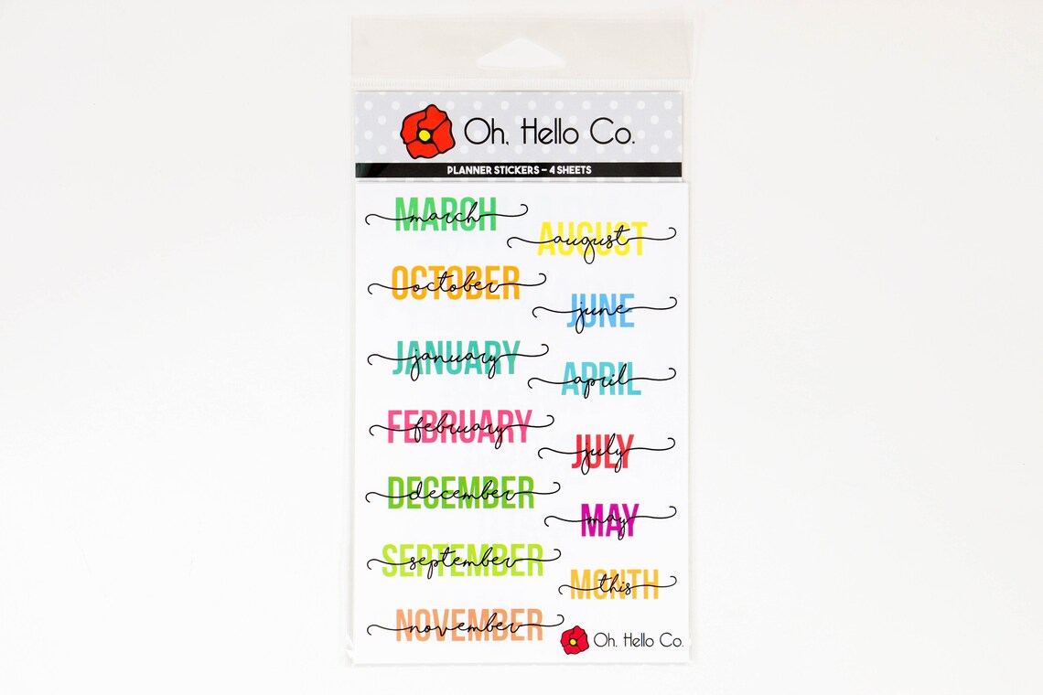 Months of the Year Sticker Set Bullet Journal Planners - Etsy