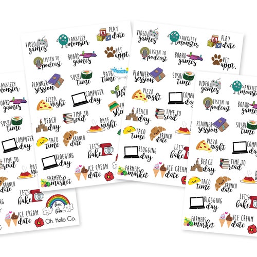 Note Page Header Sticker Set Bullet Journal Planners Erin | Etsy