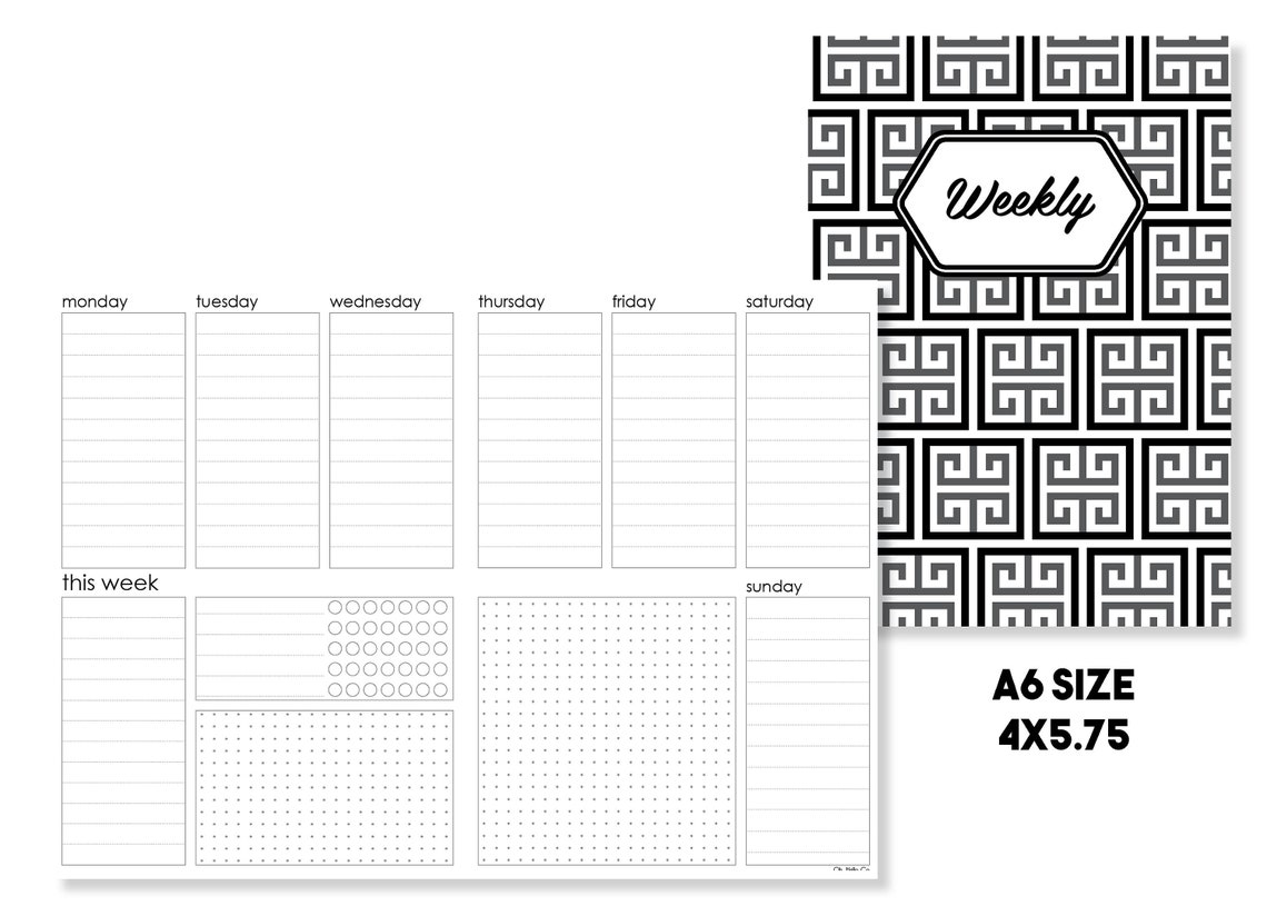 Standard Weekly Traveler's Notebook Inserts - Etsy