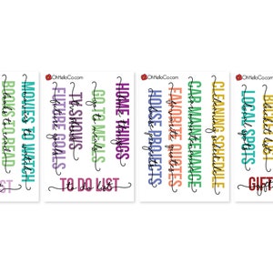 Note Page Header Sticker Set - Bullet Journal, Planners, Erin Condren ...