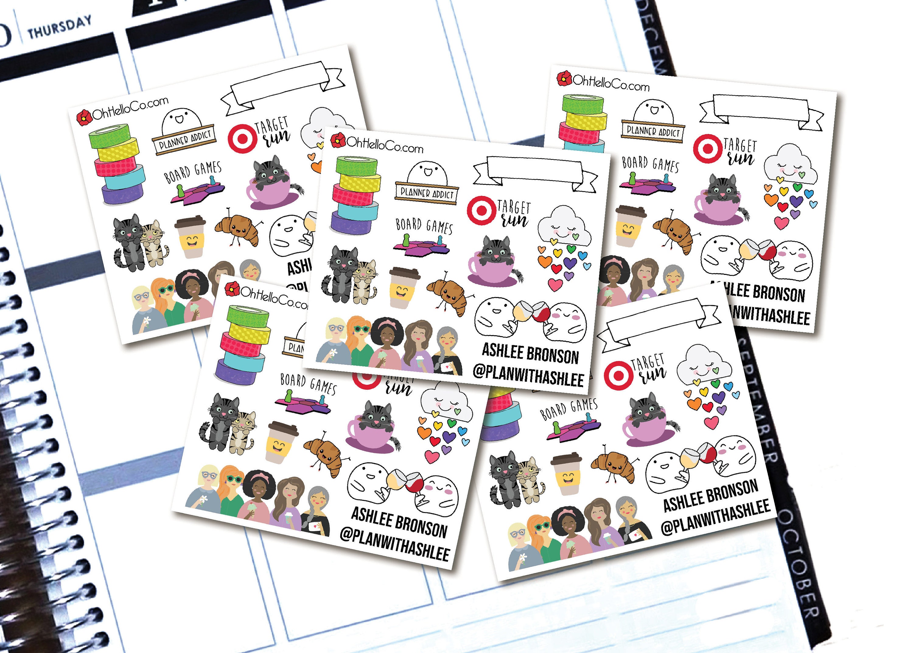 Planner Stickers Planner Meetup Contact Cards - Style One - Etsy