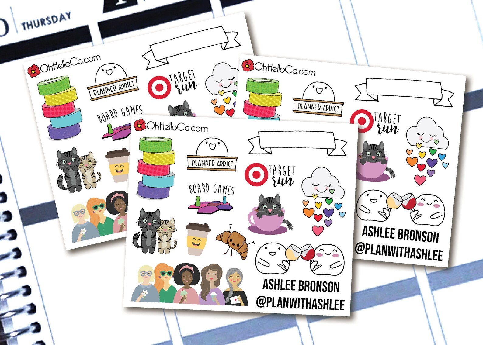 Planner Stickers Planner Meetup Contact Cards Style One - Etsy