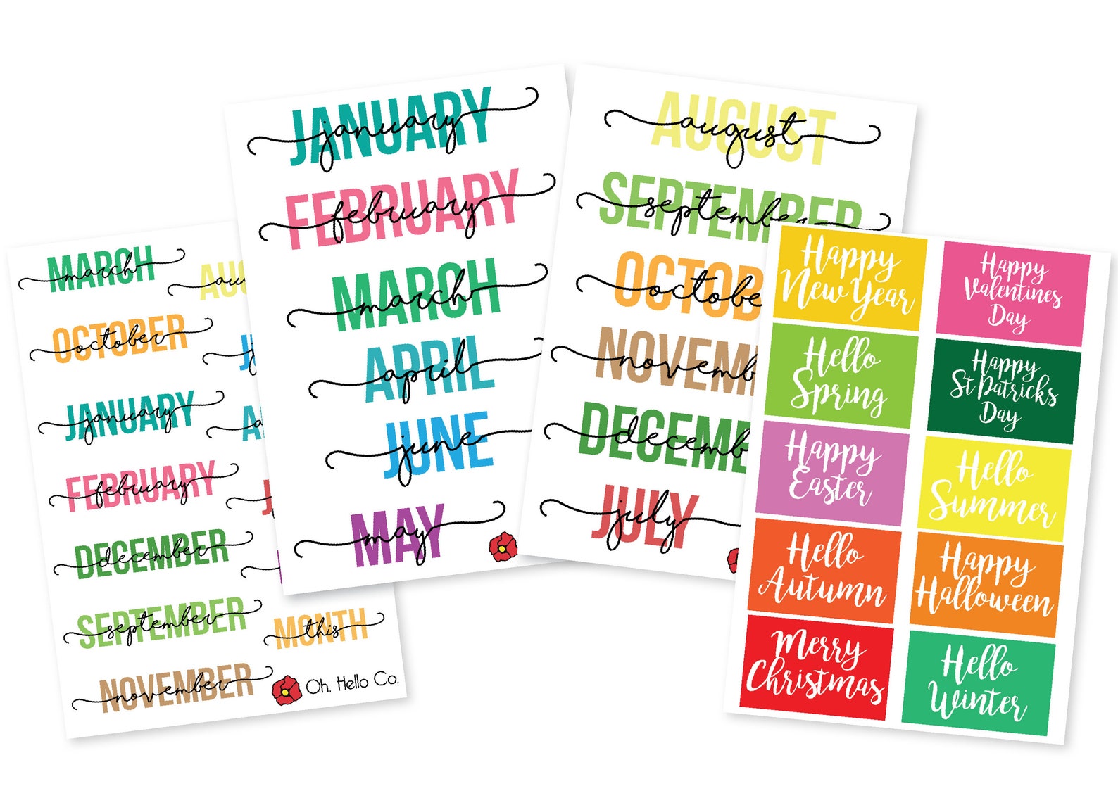 Months of the Year Sticker Set Bullet Journal Planners - Etsy