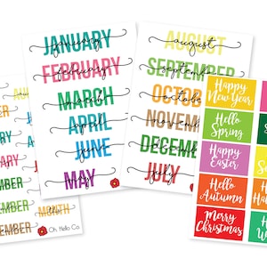 Meses del Año Sticker Set Bullet Journal, Planners, Erin Condren - Etsy ...