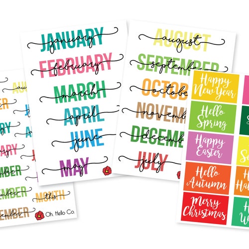 Note Page Header Sticker Set Bullet Journal Planners Erin | Etsy