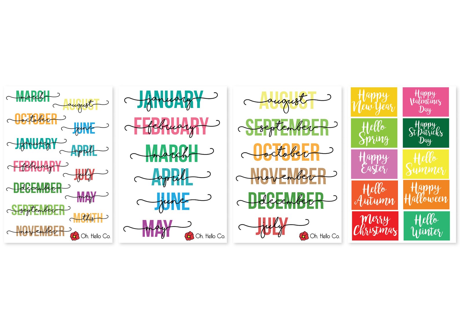 Meses del Año Sticker Set Bullet Journal Planners Erin - Etsy España