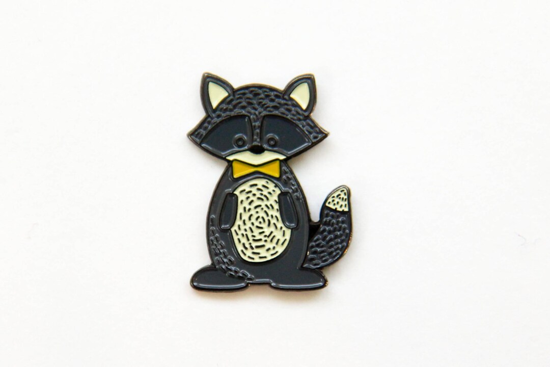 Raccoon in a Bow Tie Enamel Pin - Lapel Pins Autumn Critters - Etsy
