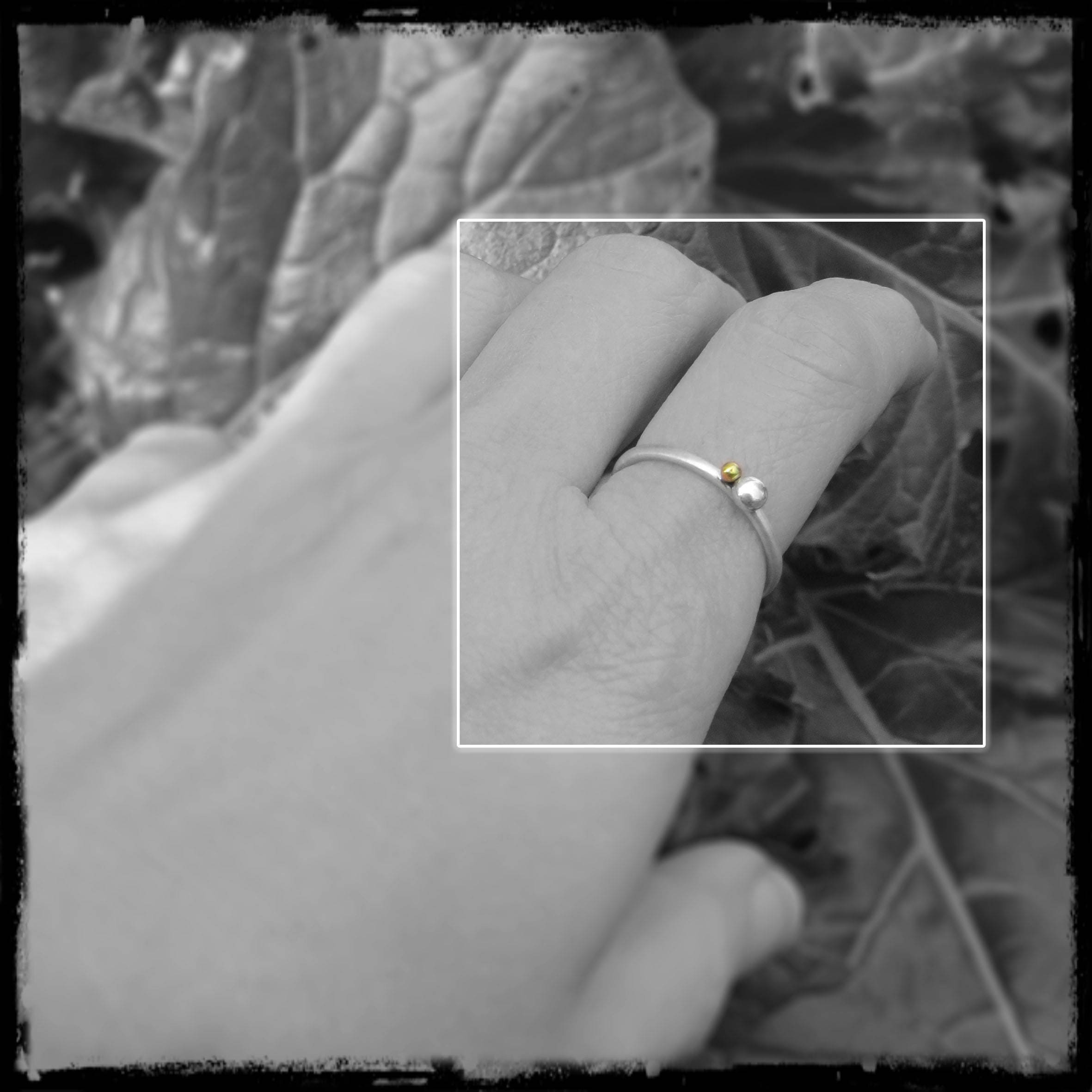 Simple and Minimalist Design Simple Silver Ring With Gold and Silver ...