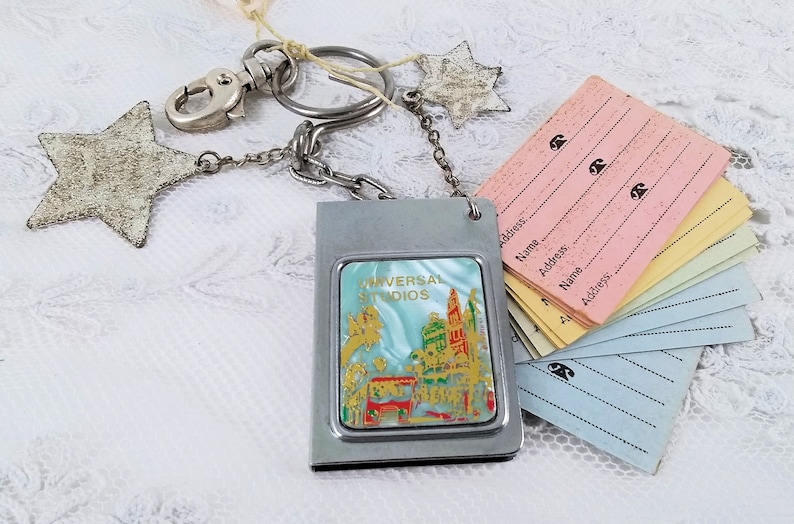 Universal Studios Fold Out Address Book Upcycled Keychain With Stars ...