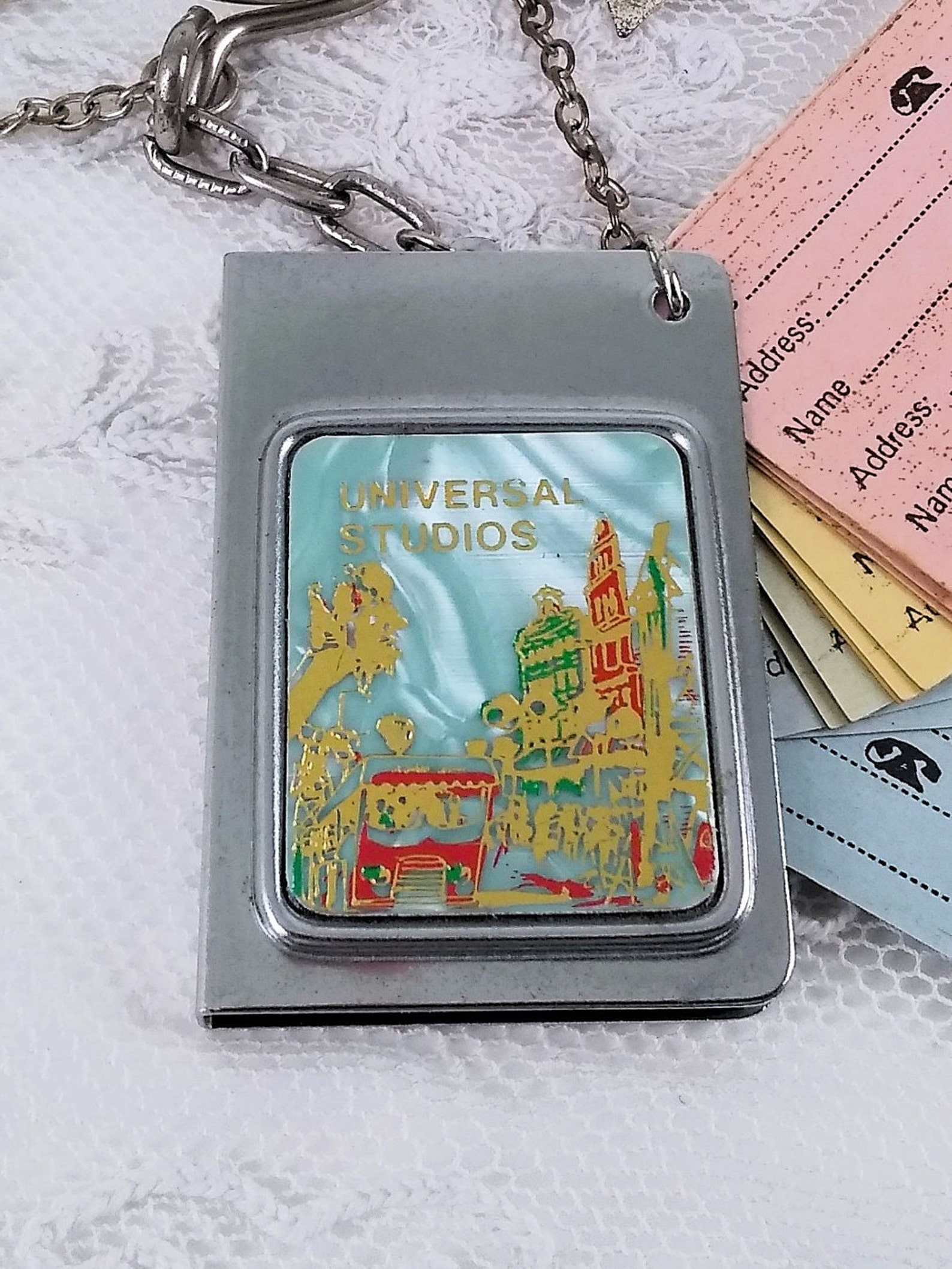 Universal Studios Fold Out Address Book Upcycled Keychain With Stars ...