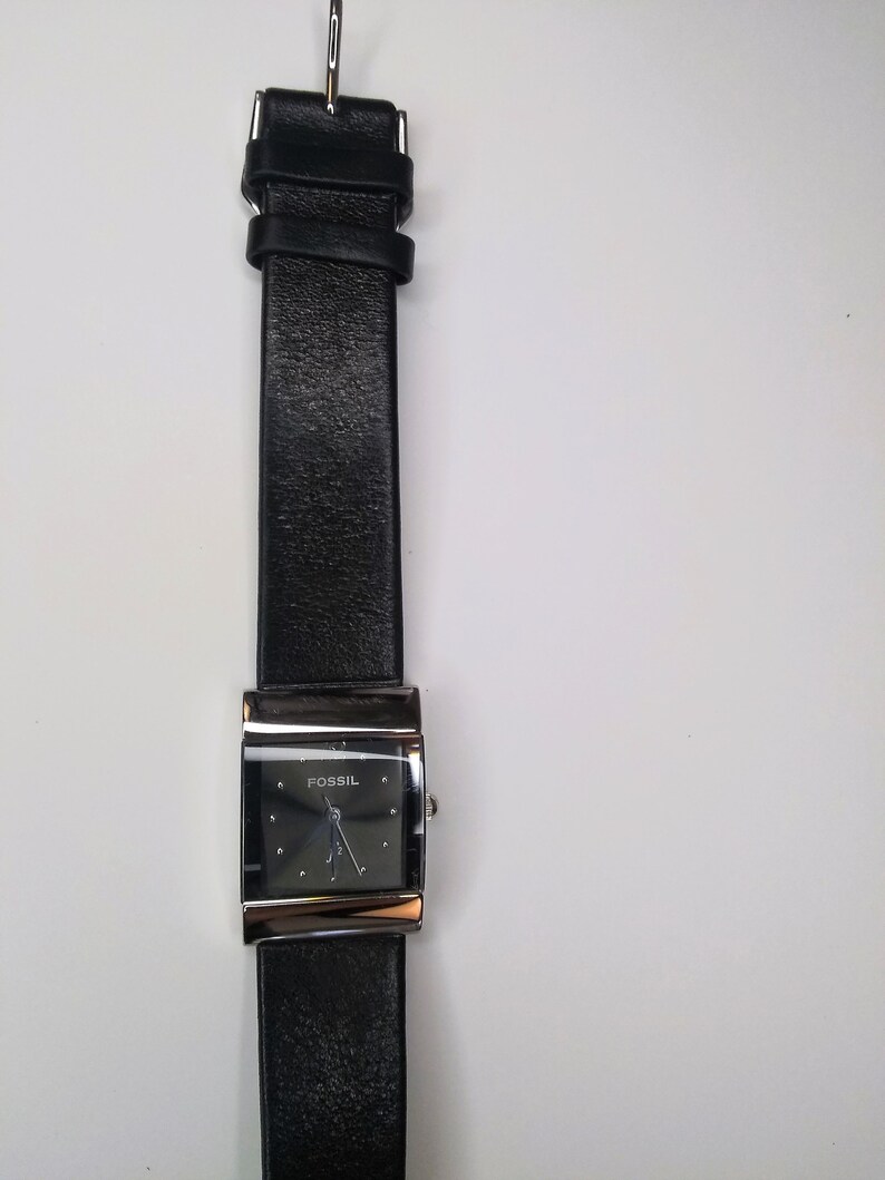 Fossil Watch, Square Rectangle Stainless Steel Quartz Watch ES-8977 ...