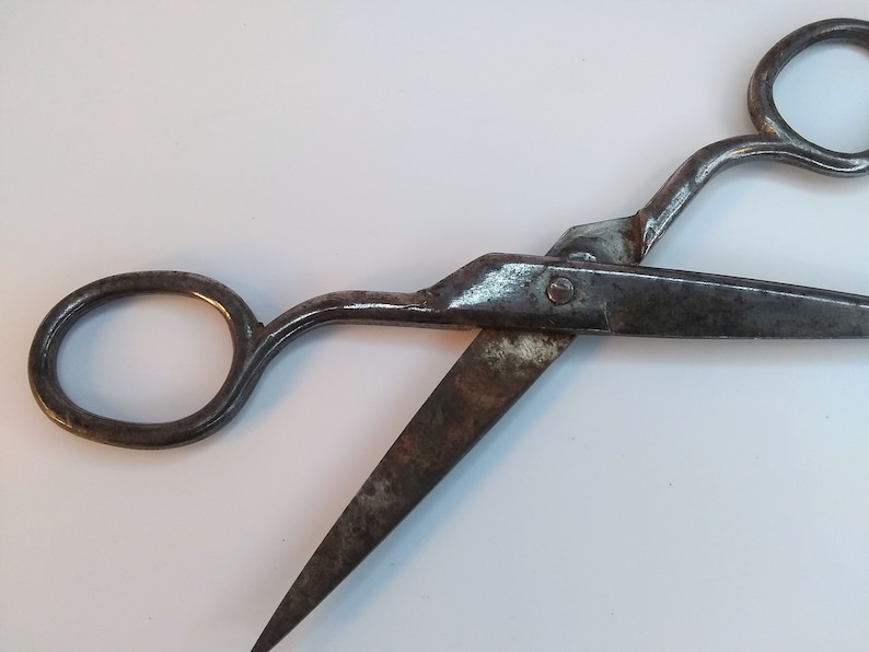 Vintage Scissors, Forged Steel USA, Aged Patina, Works Well, 5 Inches ...