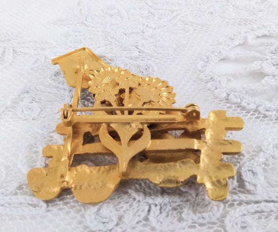 Rare assembled cardinal pin, colourful gold tone broo… - Gem