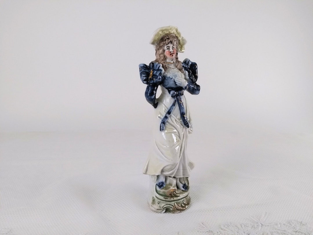 Early Capodimonte Style Figurine, Elegant Victorian Lady Richly ...