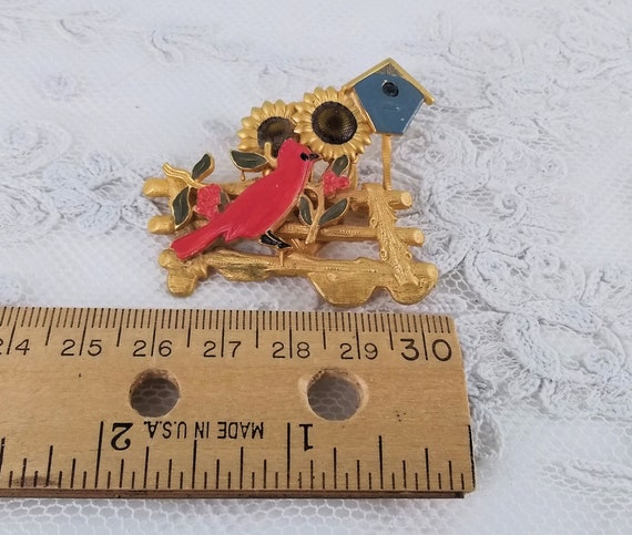Rare assembled cardinal pin, colourful gold tone broo… - Gem