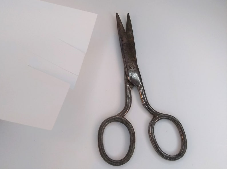 Vintage Scissors, Forged Steel USA, Aged Patina, Works Well, 5 Inches ...