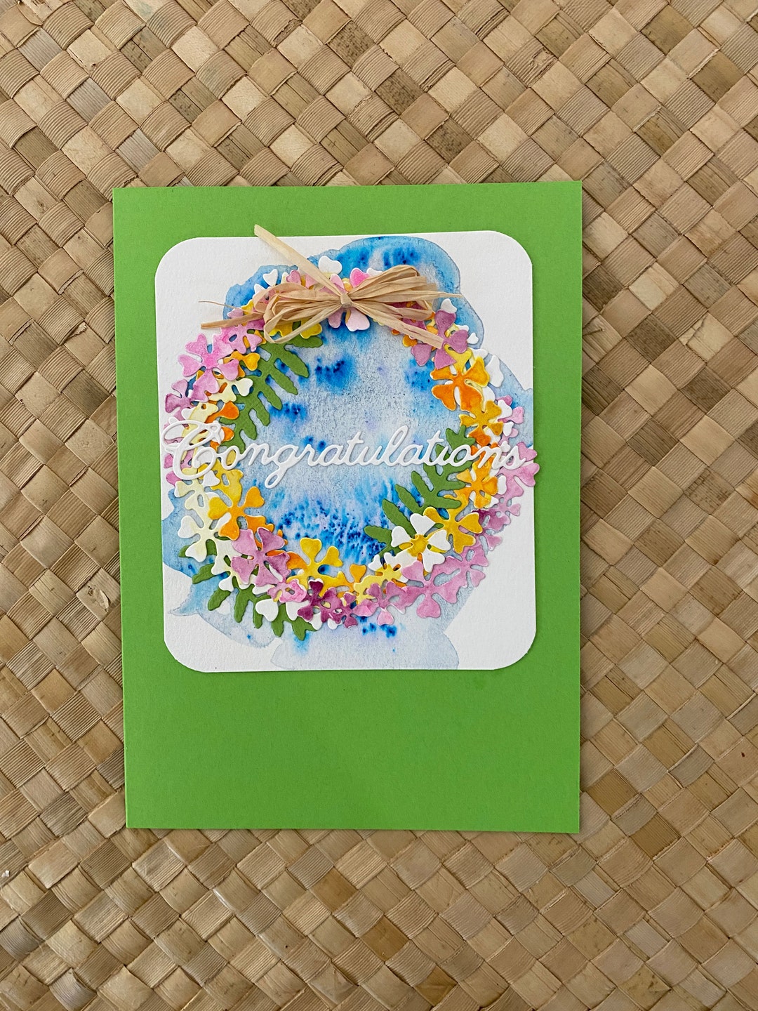 Congratulations Card With Leis Var. 2: "congratulations" - Etsy
