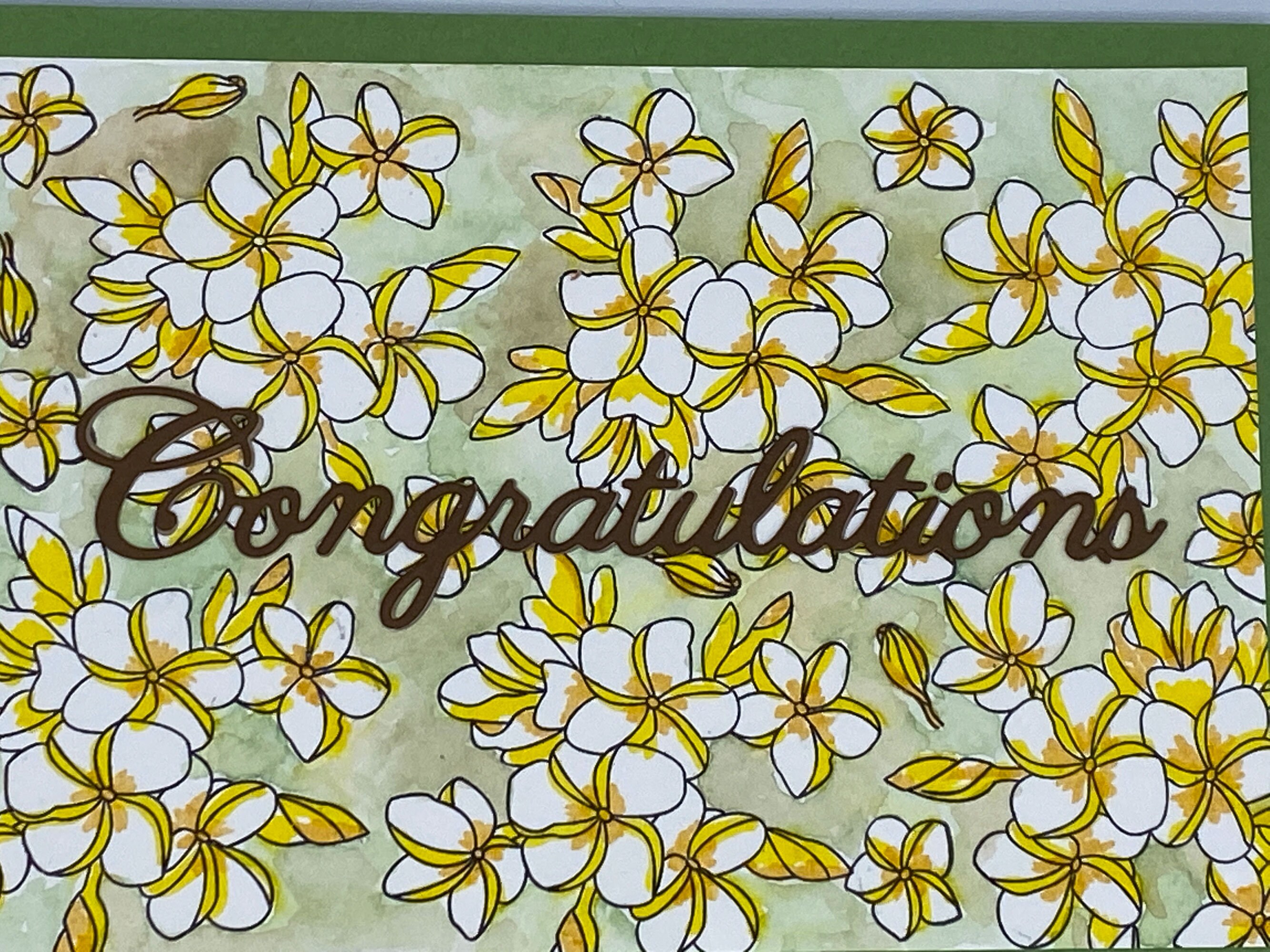 Congratulations Tropical Card With Cutout Foliage Handmade in Hawaii ...