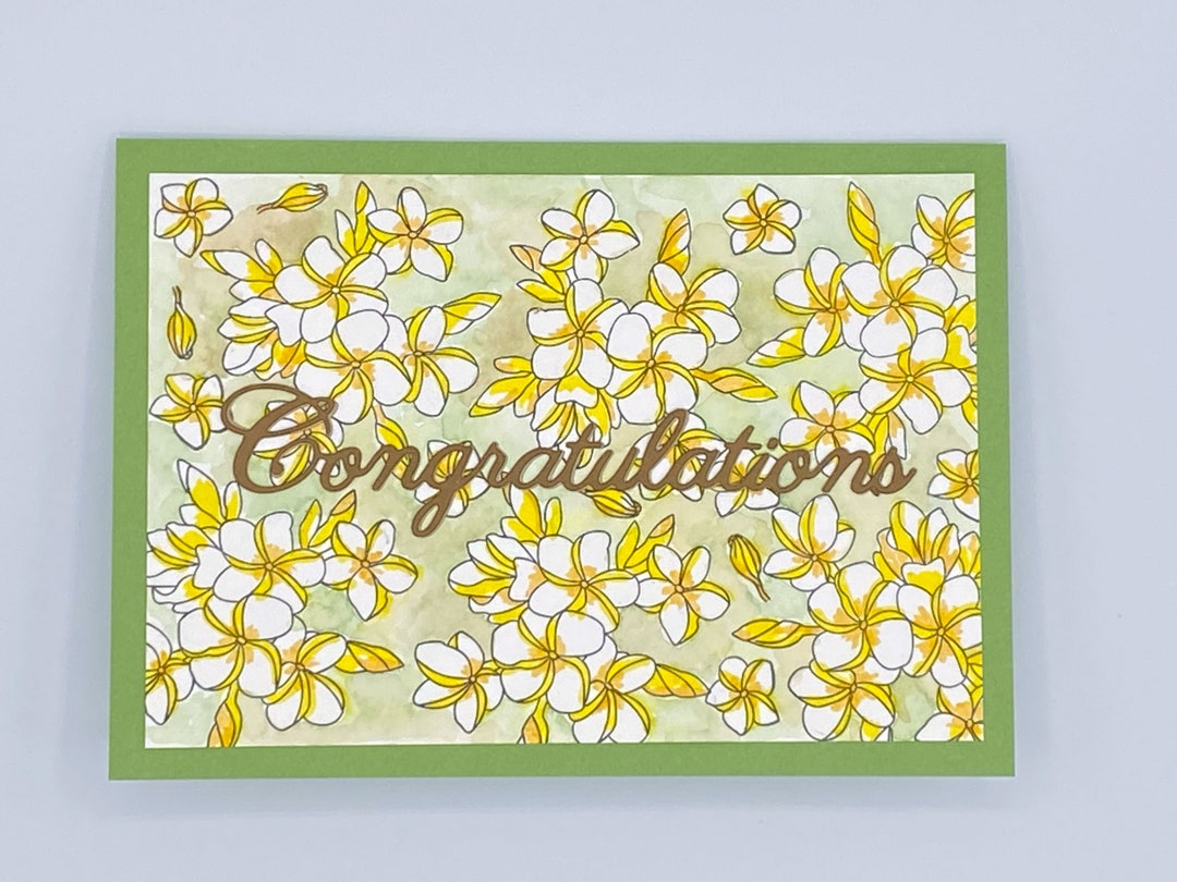 Congratulations Tropical Card With Cutout Foliage Handmade in Hawaii ...