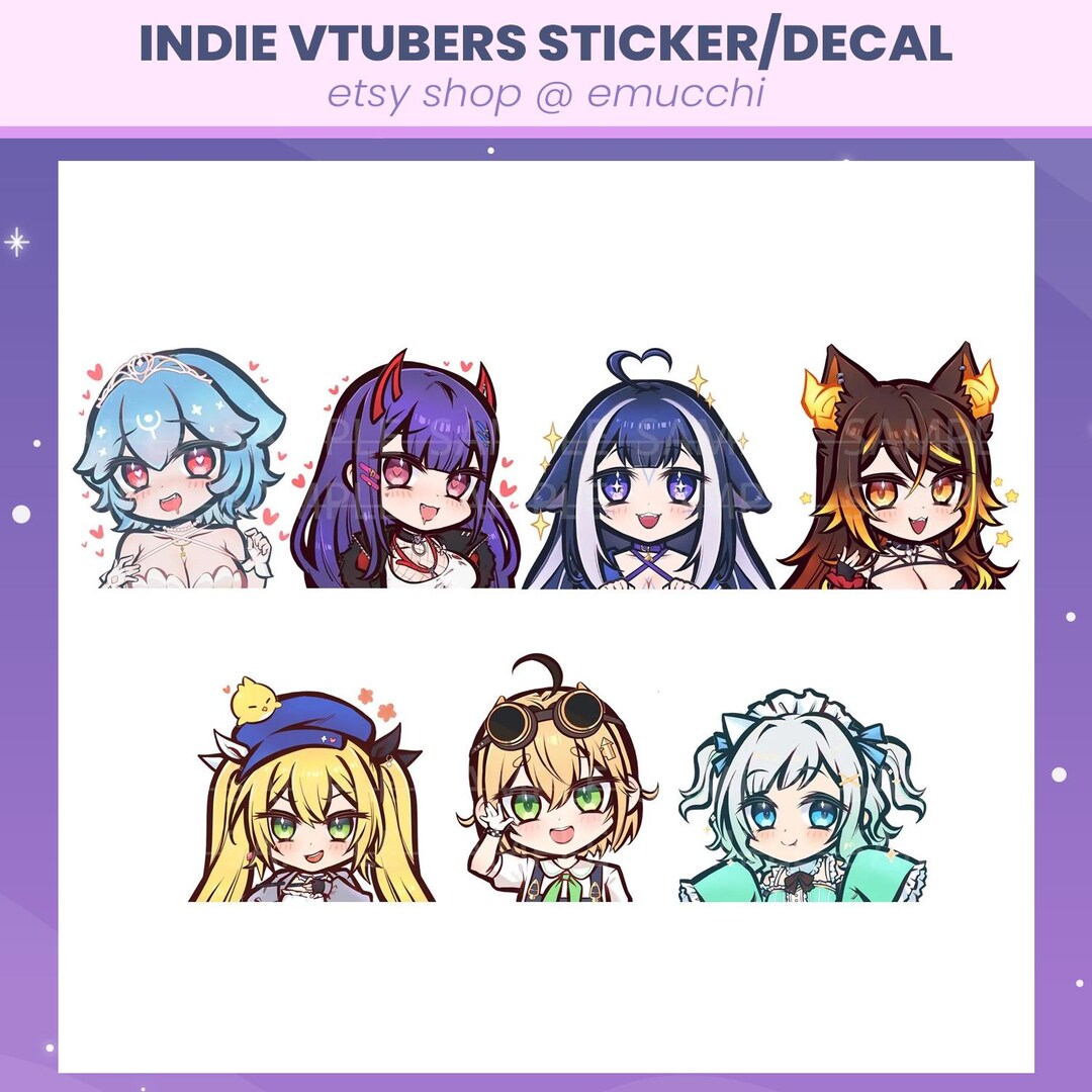 Indie Vtuber Bao Numi Shylily Sinder Dokibird Dooby Mint Die-cut Vinyl ...