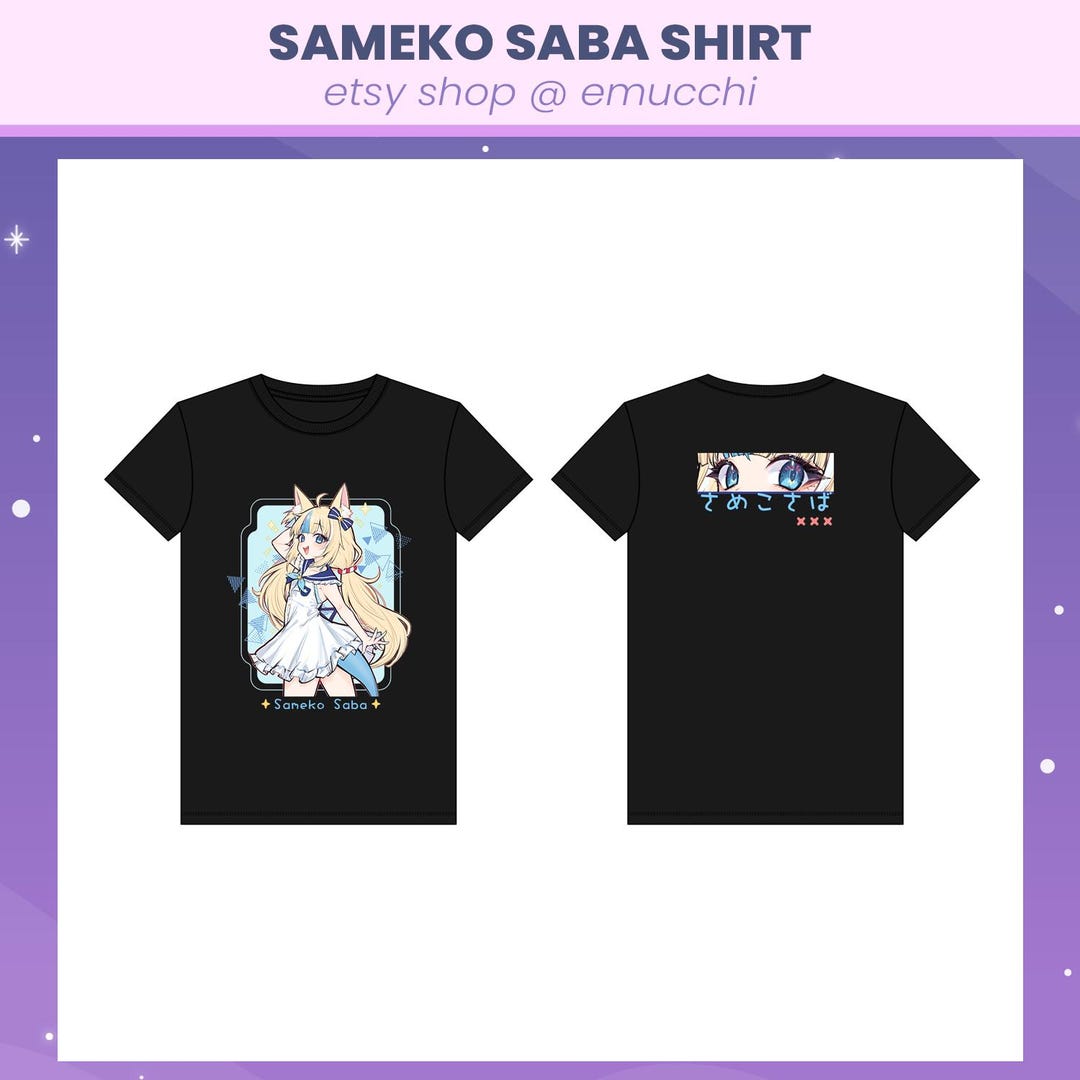 Indie Vtuber Sameko Saba Shark | Anime Unisex Graphic Shirt Gamer Otaku ...