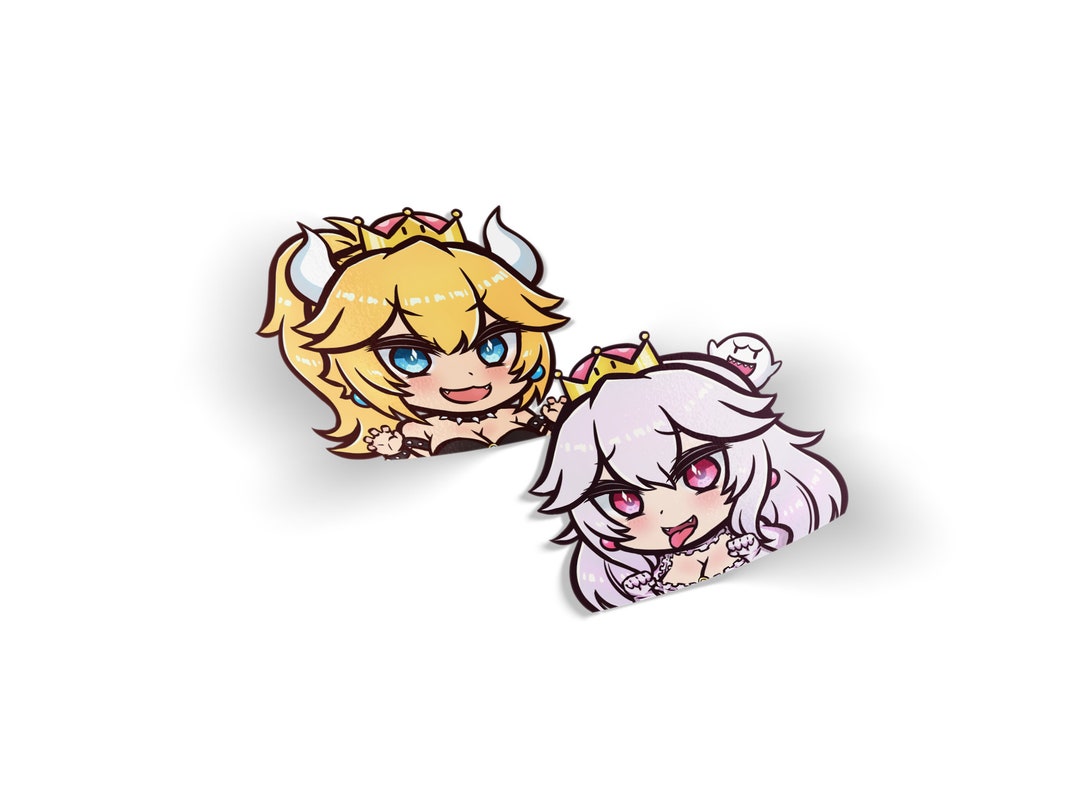 Bowsette And Boosette Chibi Die Cut Vinyl Decal Sticker Etsy