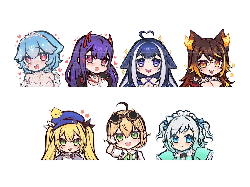 Indie Vtuber Bao Numi Shylily Sinder Dokibird Dooby Mint Die-cut Vinyl ...
