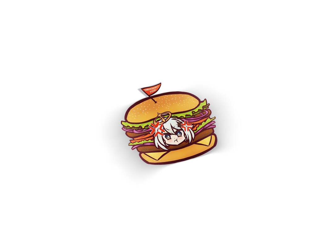 Genshin Impact Paimon Burger Chibi Die-cut Decal Sticker - Etsy Finland