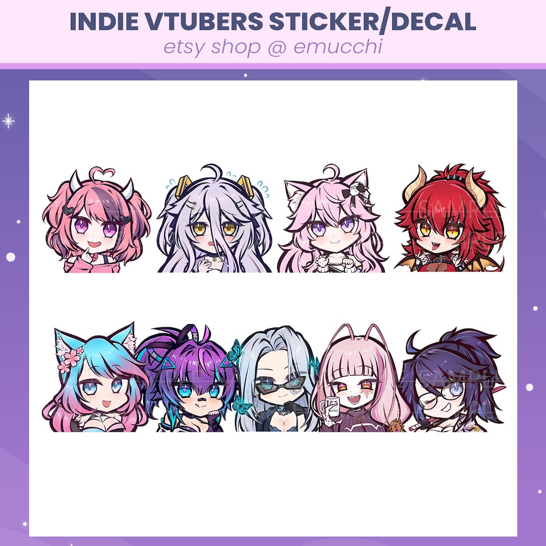 Ironmouse Zentreya Projekt Melody Silvervale & More Vtuber Die-cut ...
