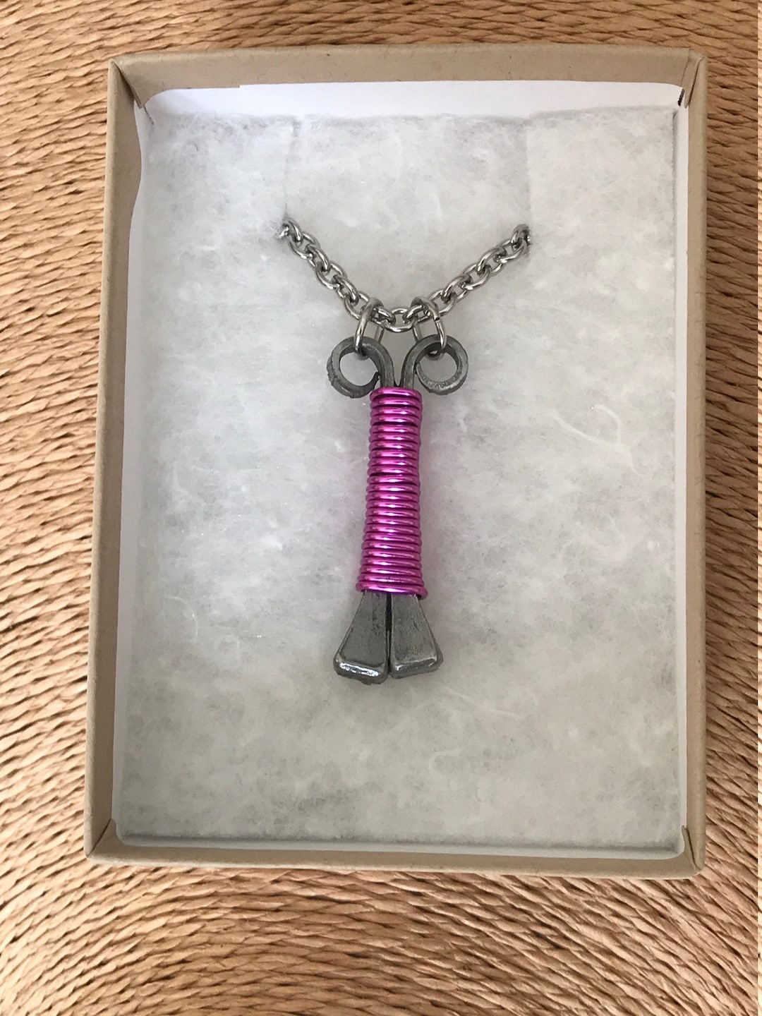 Colgante de clavo de herradura, collar en cadena de 20 con cierre de ...