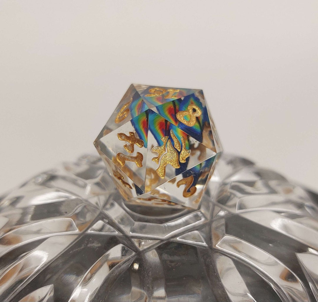 Rainbow Peacock Feather D20 Single Dice - Etsy