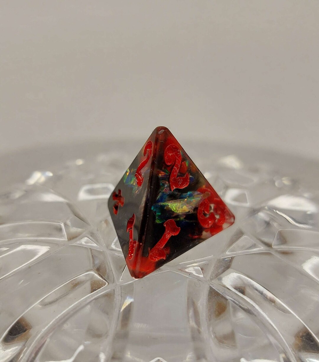 Black and Red Single Handmade D4 Dice - Etsy