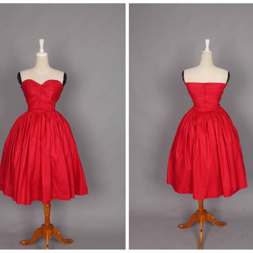 Summer Dress Red Poppy Dress Red Floral Dress Vintage Dress | Etsy